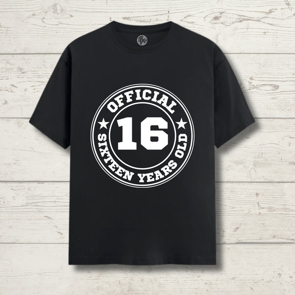 Official Sixteen Year Old | 16th Birthday Steel Grey T-Shirt | T Bhai